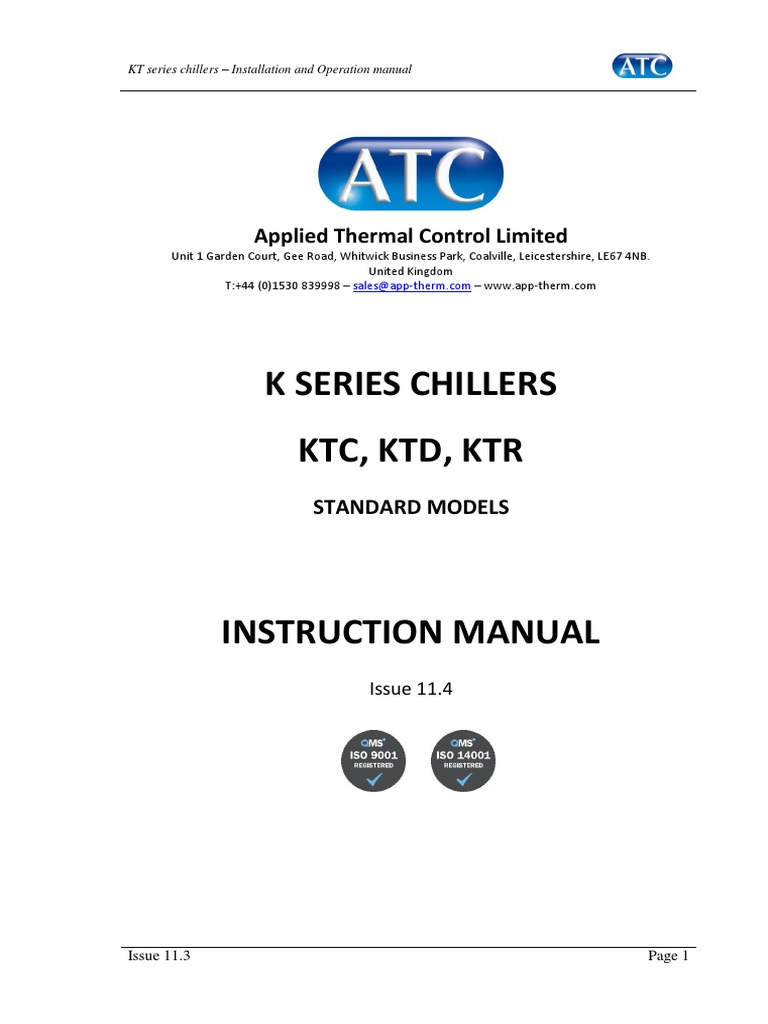 ATC KTR KTC KTD Instruction Manual Issue 11 | PDF | Valve | Pipe (Fluid Conveyance)