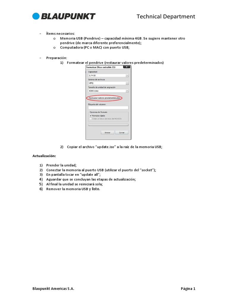 Instrucciones Actualizacion SP950 | PDF