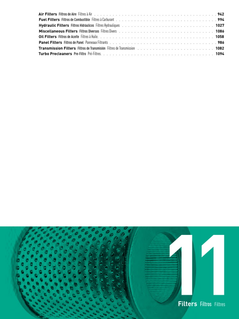 Filters Filtros Filtres | PDF | Equipment | Tools