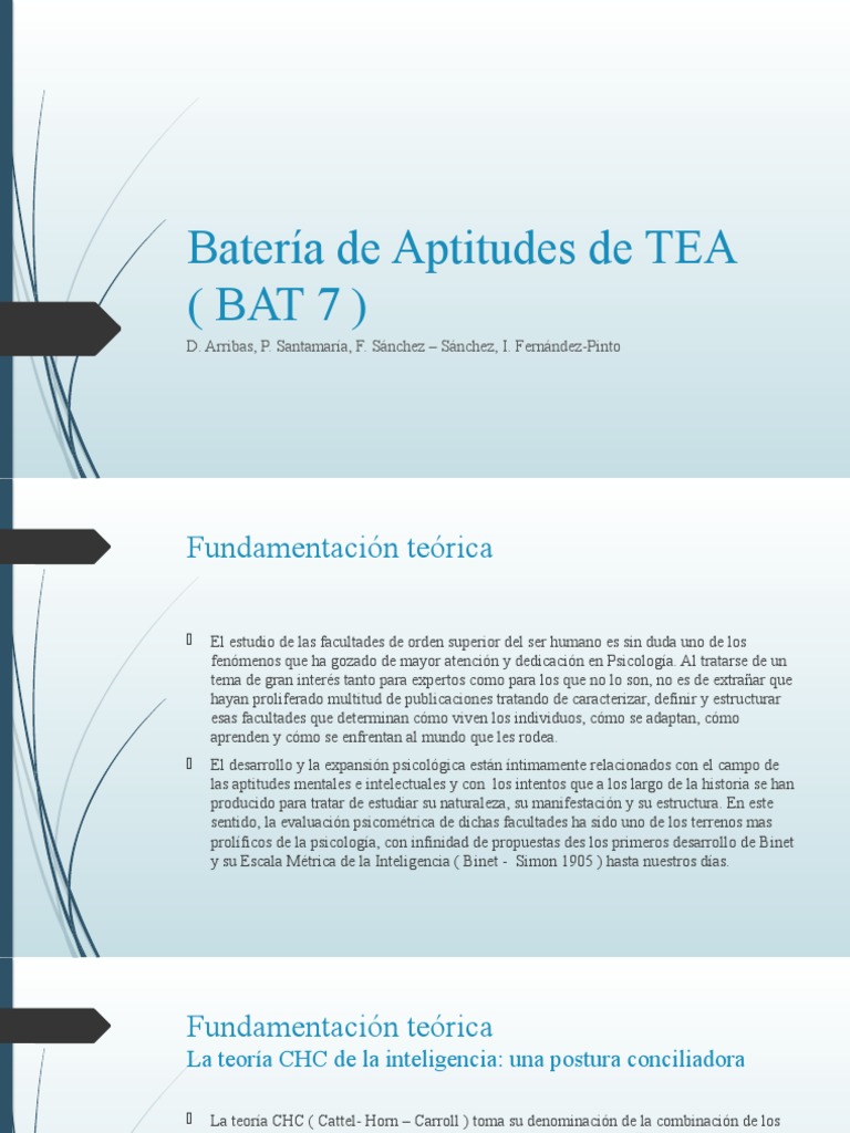 Batería de Aptitudes BAT-7: Evaluación Cognitiva | PDF | Inteligencia ...