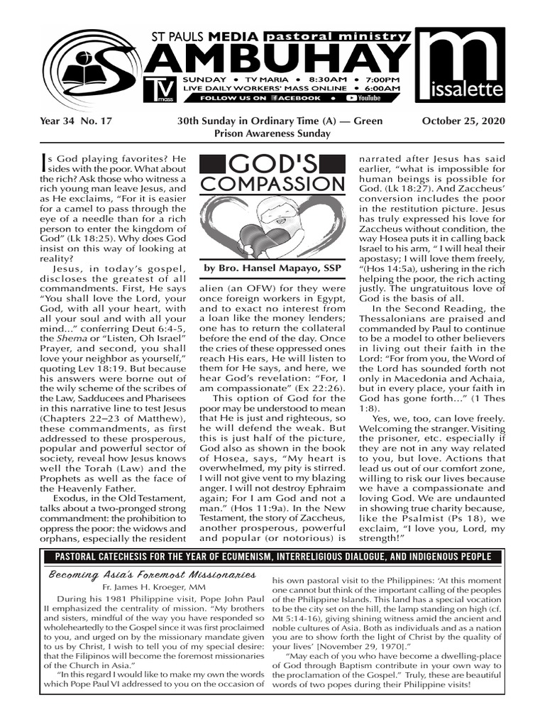 Sambuhay English - October 25 PDF | PDF | God The Father | Mass (Liturgy)