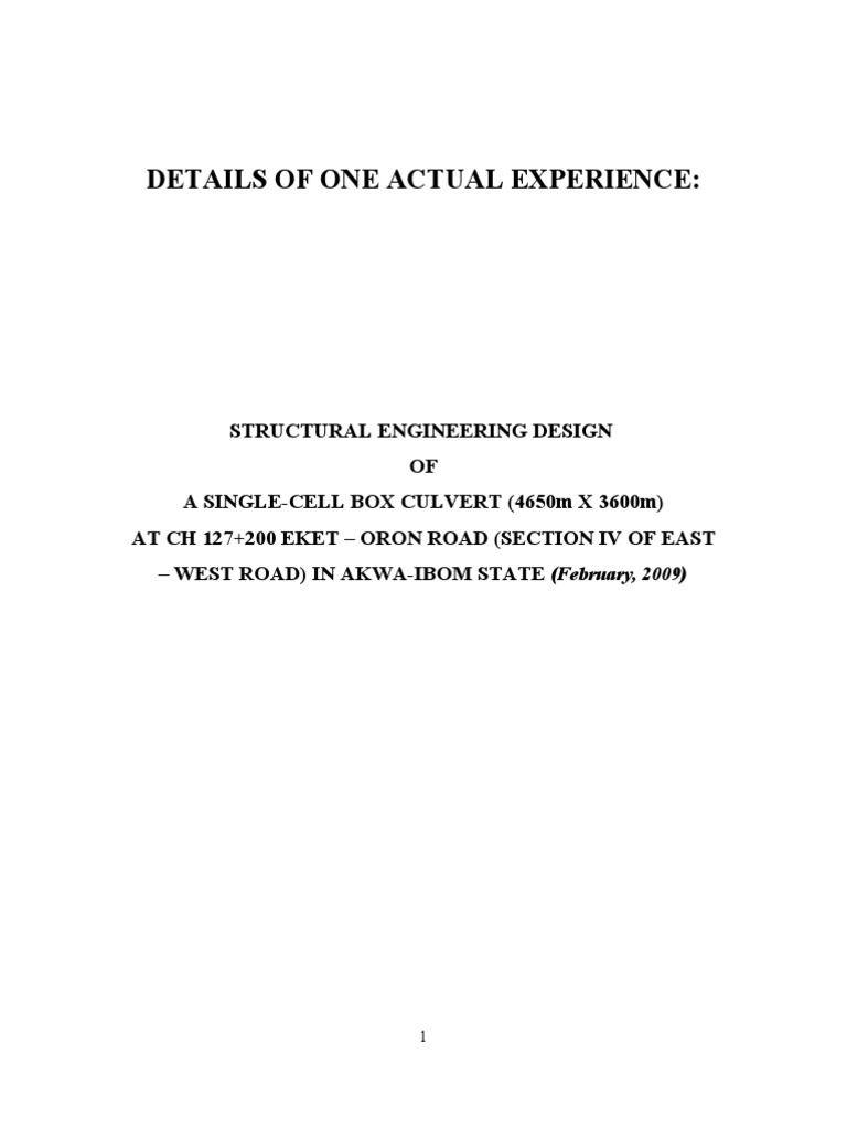 Culvert Design Write Up | PDF | Bending | Wall