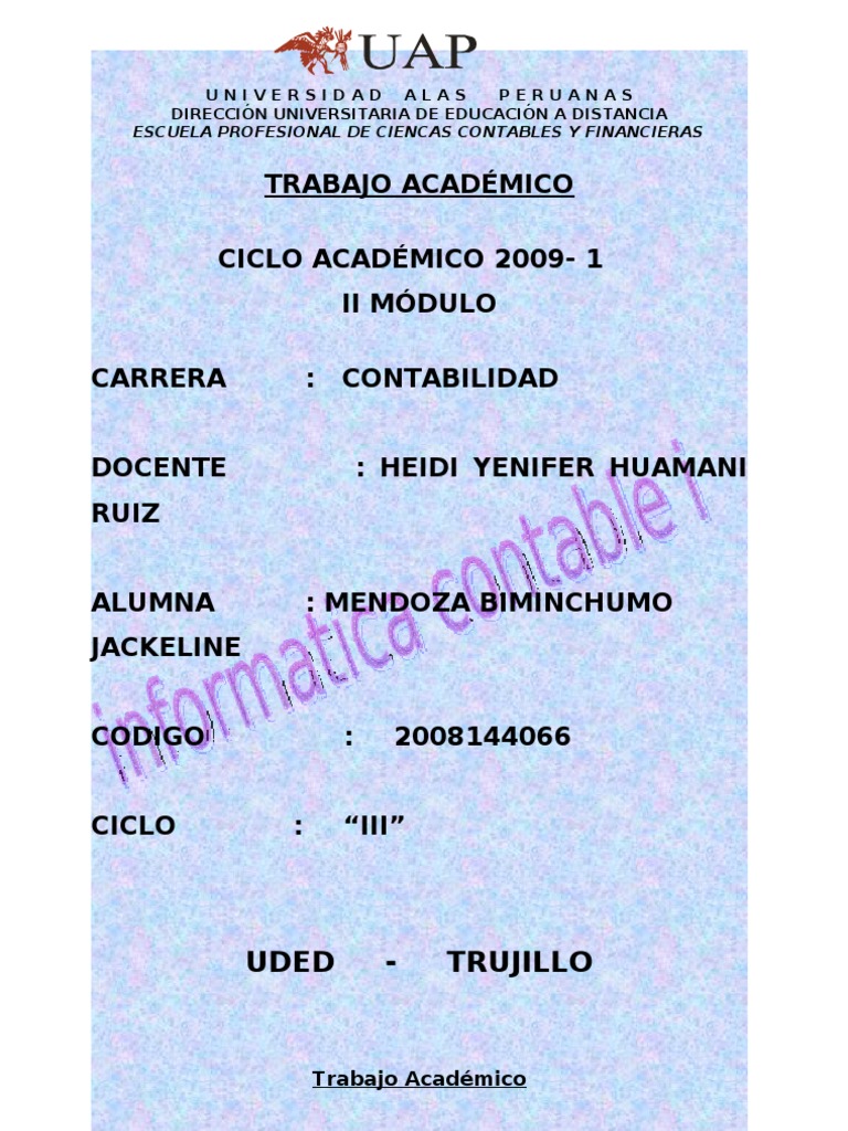 Informatica Contable I | PDF | Sistema operativo | Contabilidad
