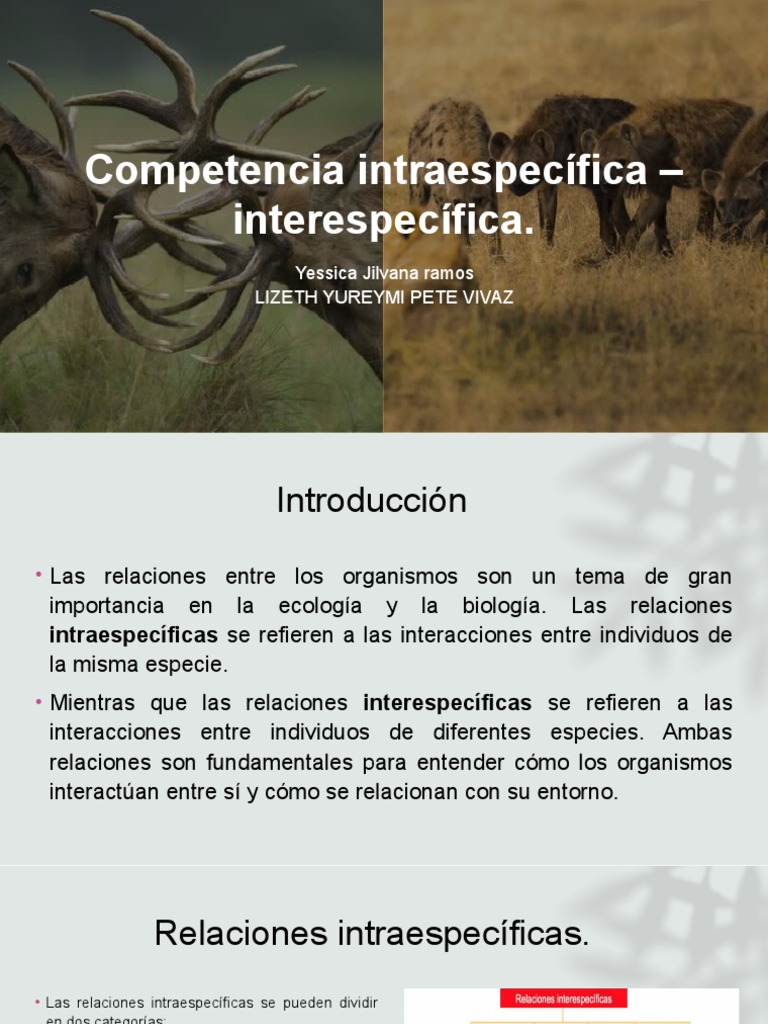 Relaciones entre especies: Competencia intraespecífica e ...
