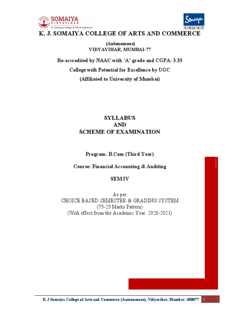 SYBCOM ACCOUNTS SEM IV Syllabus PDF | PDF | Revenue | Equity (Finance)