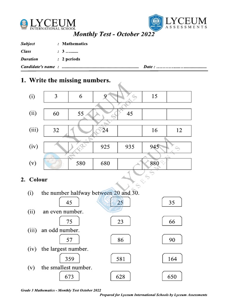 Grade 3 Mathematics | PDF
