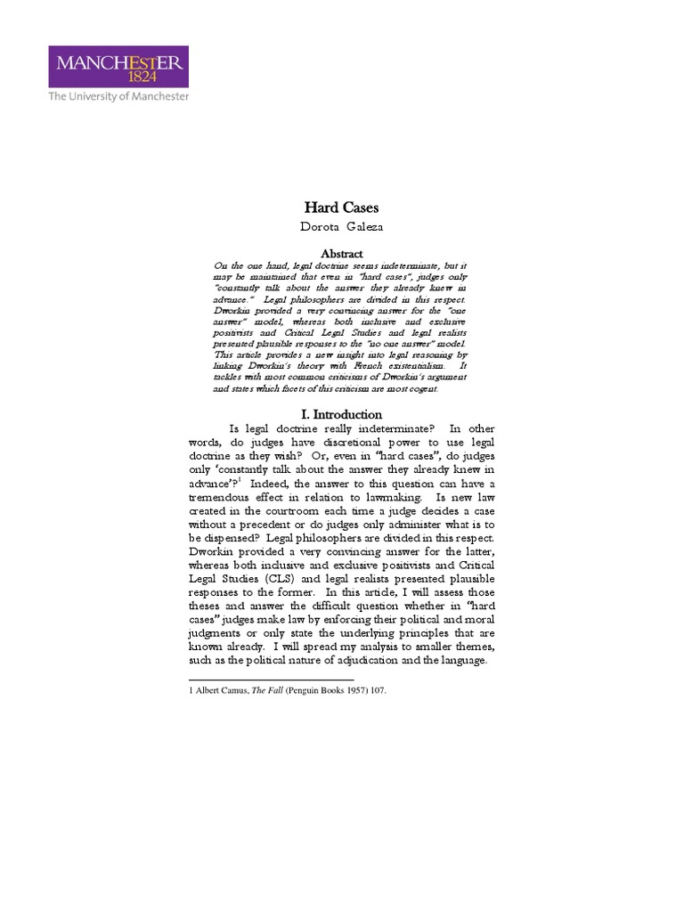 Galeza, Dorota Hard Cases | PDF | Jurisprudence | Mind