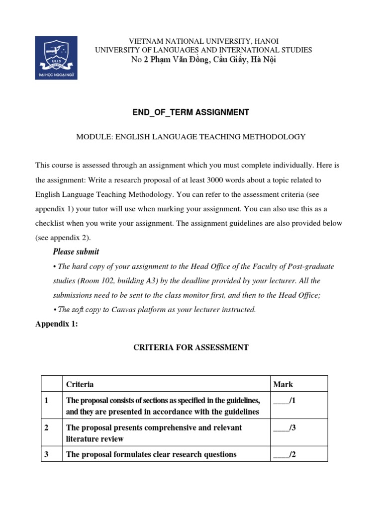 MTESOL - End-Of-Term Assignment & Guidelines | PDF | Apa Style | Ellipsis