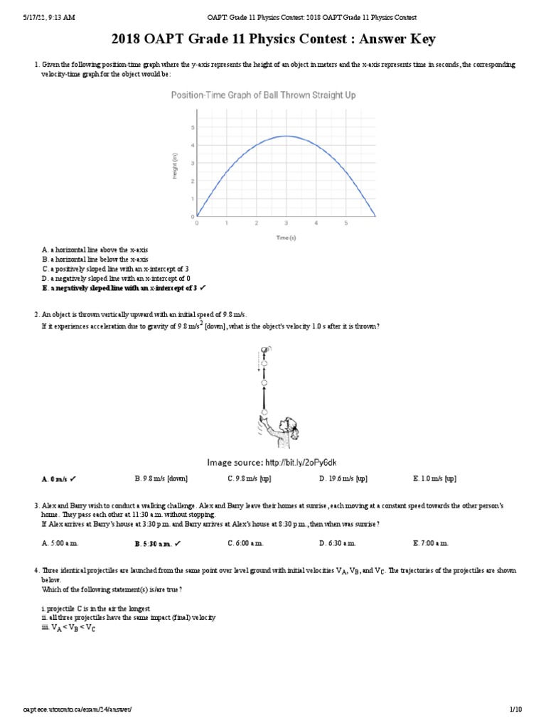 2018 OAPT Grade 11 Physics Contest | PDF | Force | Electric Charge