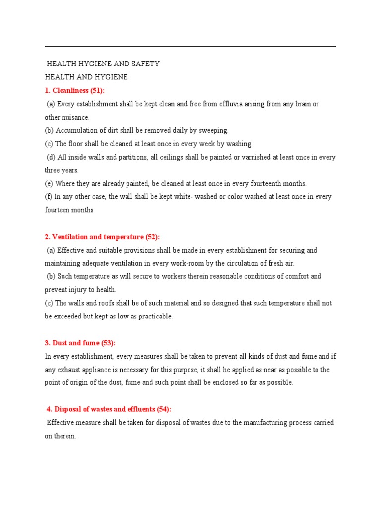 HEALTH, HYGIENE AND SAFETY, Labour Laws, Final | PDF | Arbitration ...