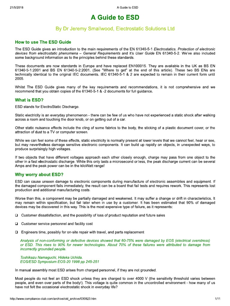 A Guide To ESD | PDF