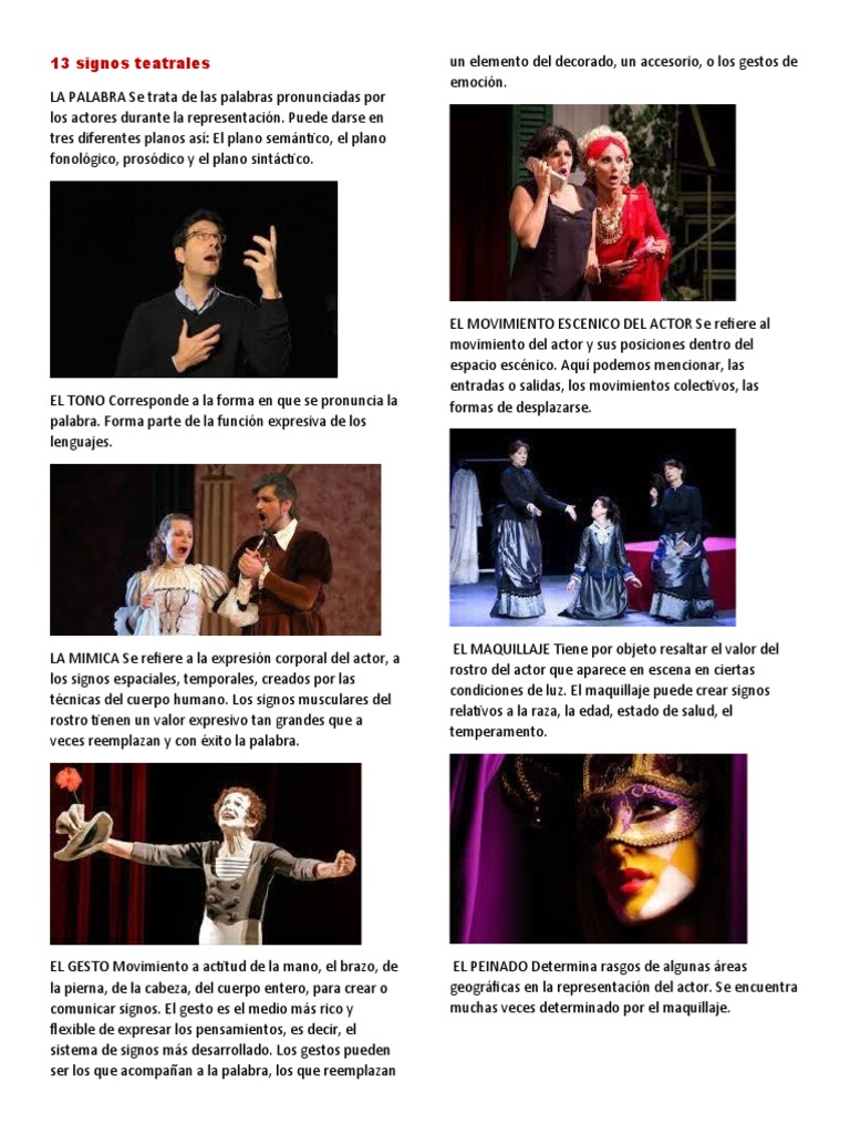 13 Signos Teatrales | PDF | Teatro | Palabra
