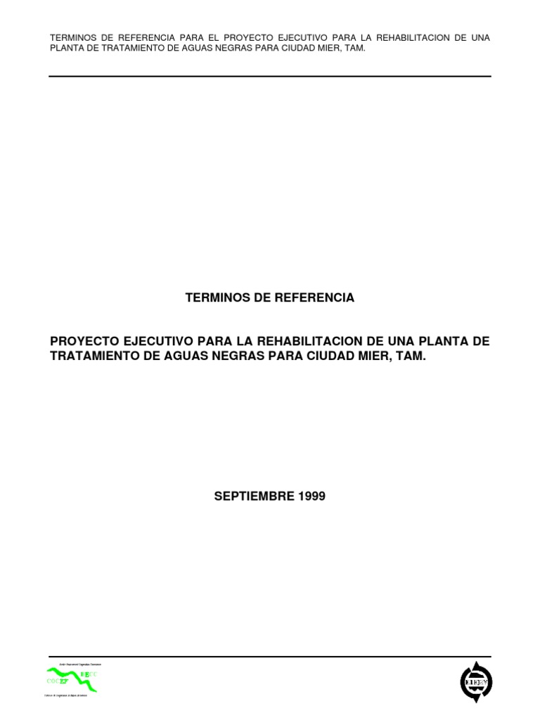 TDR - Proy.Ejec - Rehab.Planta Trata. | PDF | Tratamiento de aguas residuales | Aguas residuales