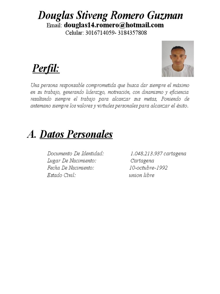 Hoja de Vida de Douglas Romero 2 | PDF