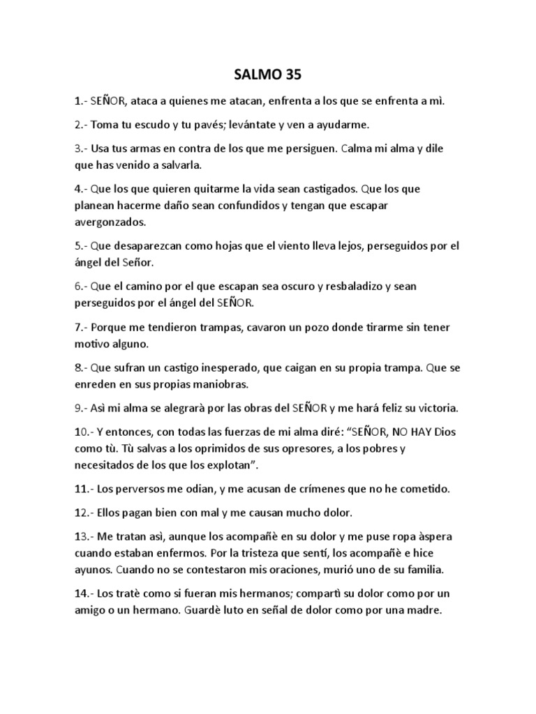 Salmo 35 | PDF | Creencia religiosa y doctrina