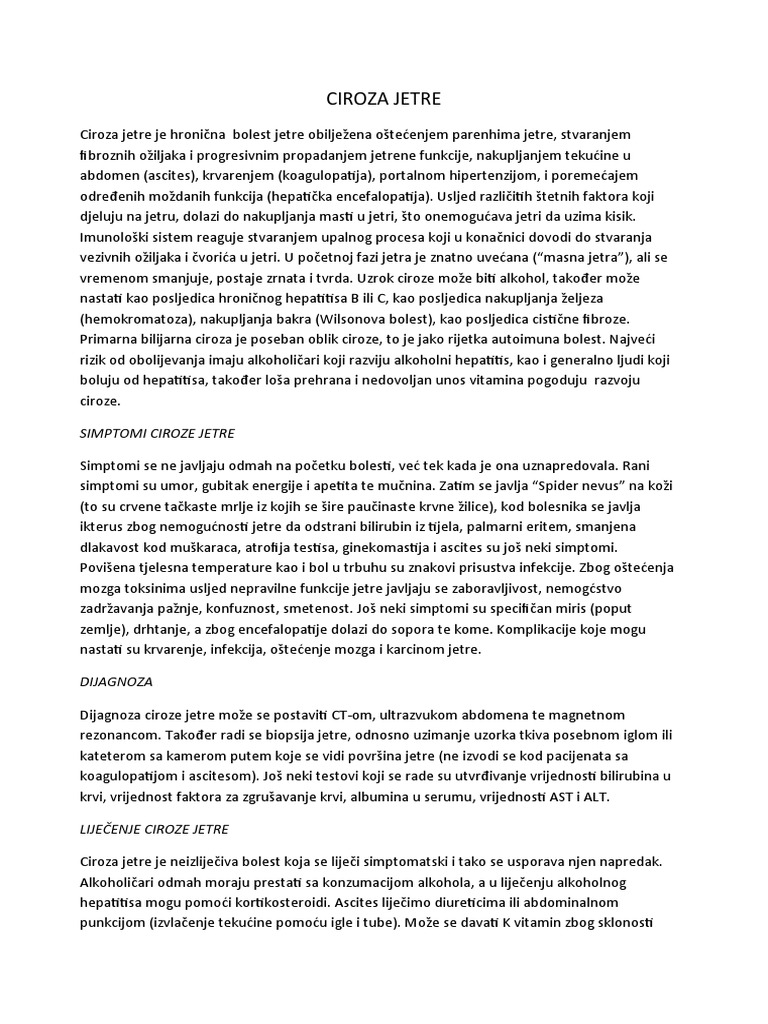 Ciroza Jetre | PDF