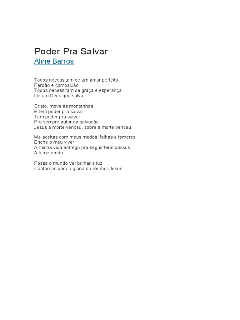 Poder Pra Salvar: Aline Barros | PDF