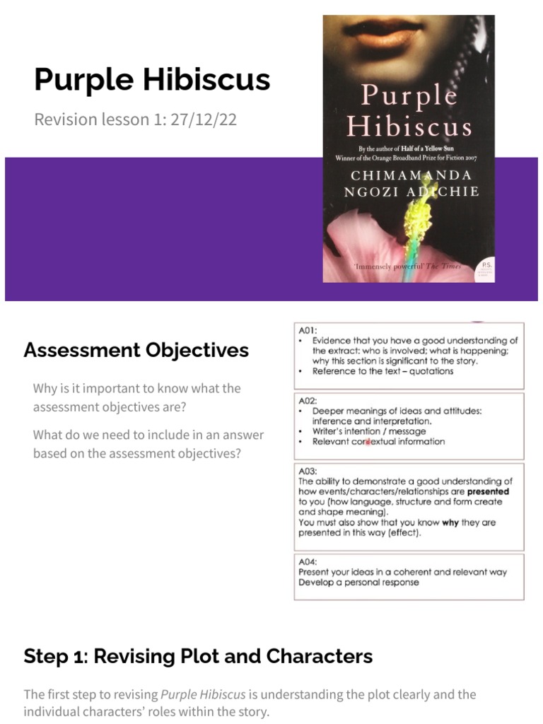 Purple Hibiscus: Plot and Character Guide | PDF | Igbo People | Biafra