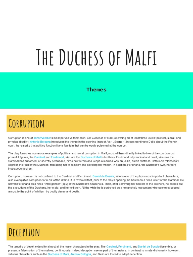 6) 14.06.20 - The Duchess of Malfi Themes | PDF | Deception