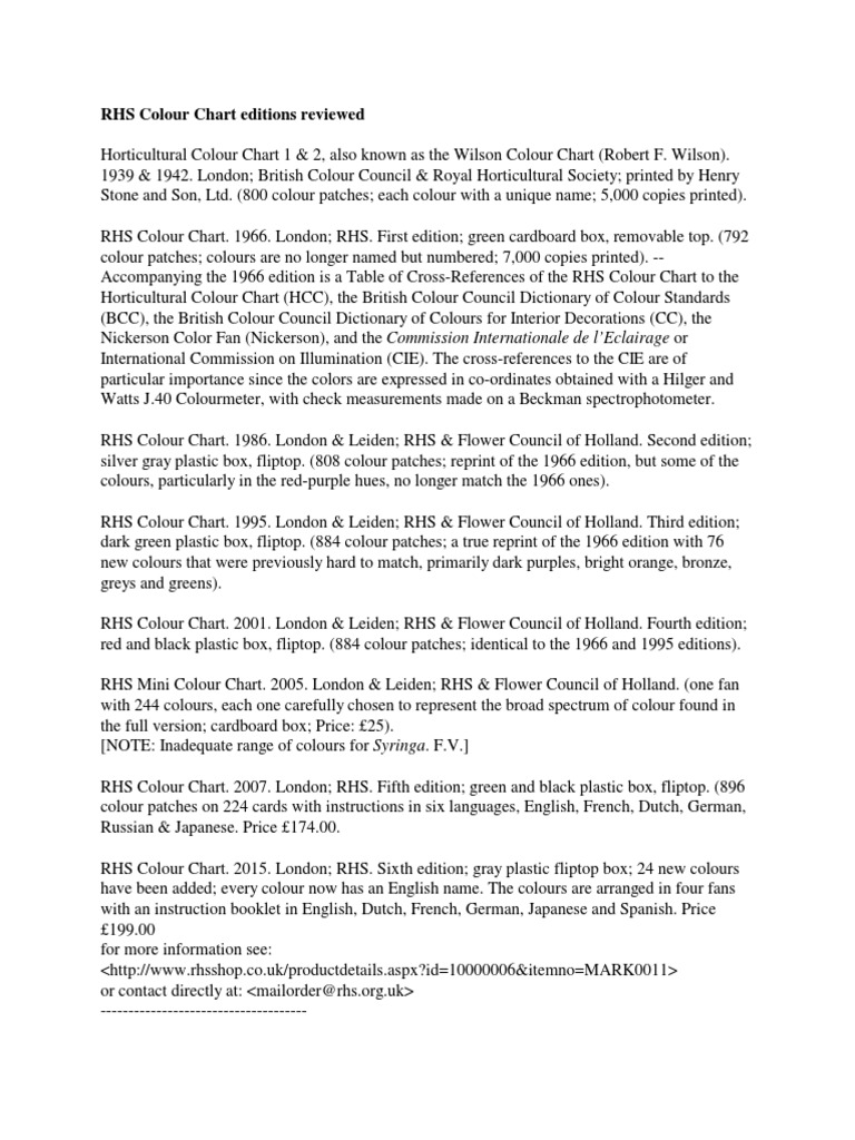 RHS Colour Charts Editions PDF | PDF | Color | Graphic Design