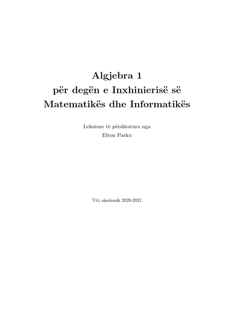 Algjeber 1 | PDF