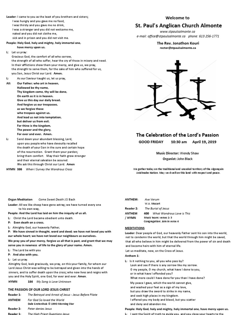 GOOD FRIDAY Service Bulletin 2019 | PDF | Jesus | Christian Belief And ...