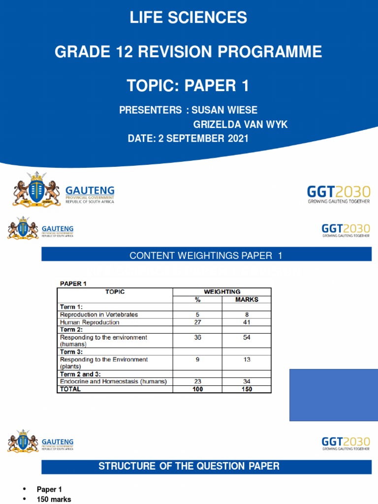 Life Sciences P1 Revision Live | PDF | Self-Improvement | Science ...