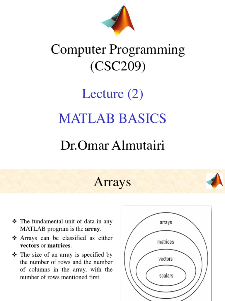 Lec 2 Pdf Pdf Matrix Mathematics Matlab