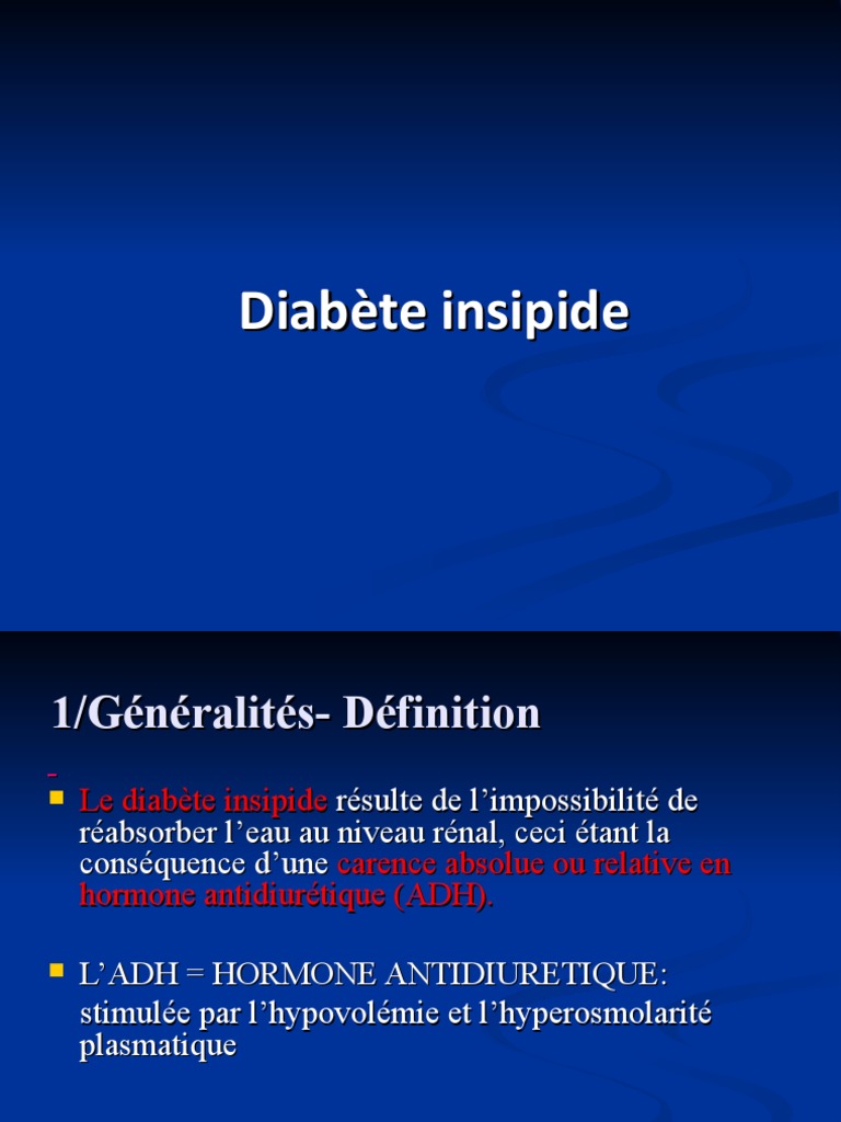 Diabete Insipide | PDF | Urine | Système endocrinien