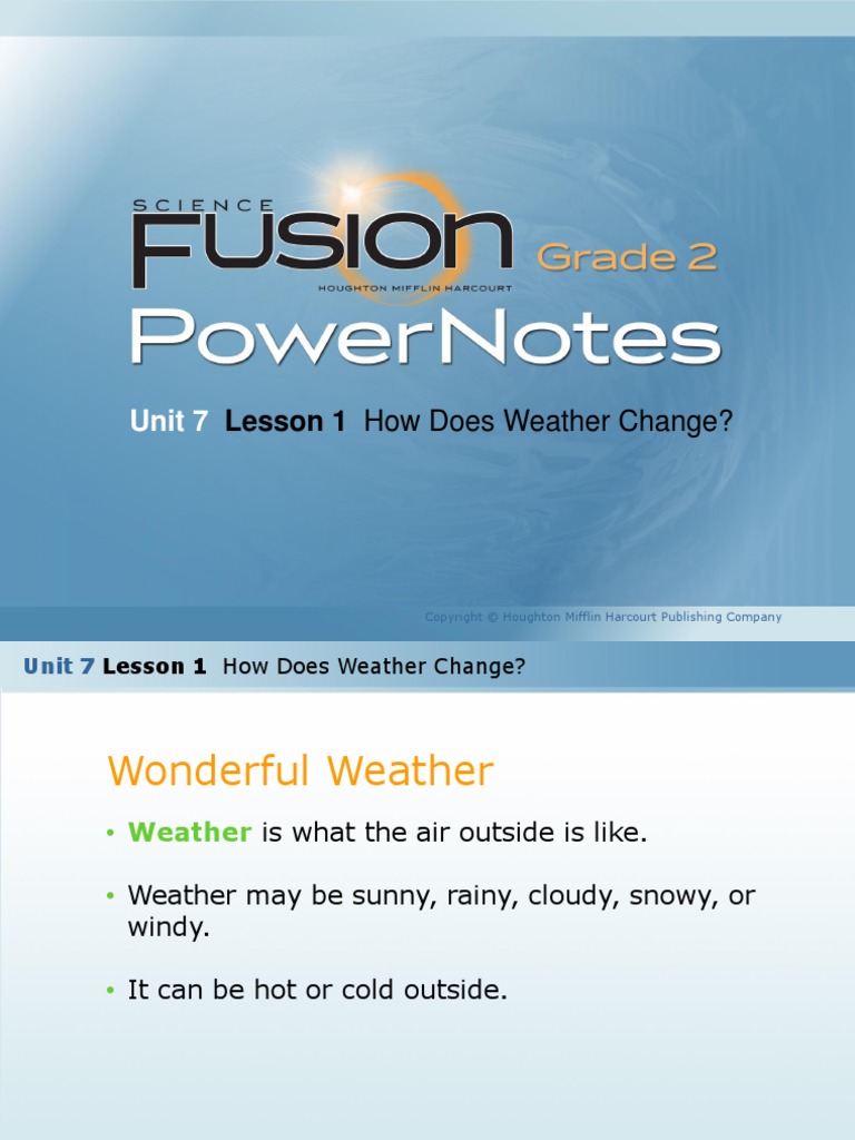 Unit 7 Lesson 1 Science Summary | PDF | Cloud | Weather