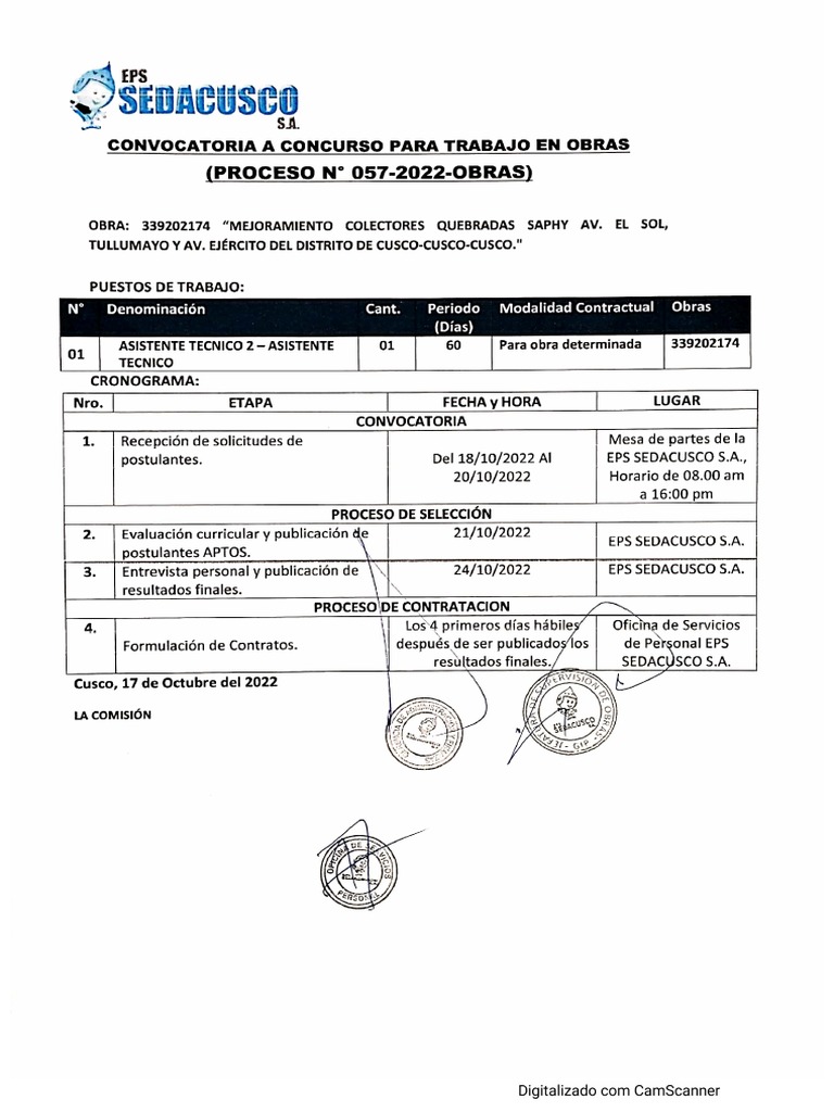 Convocatoria Seda | PDF