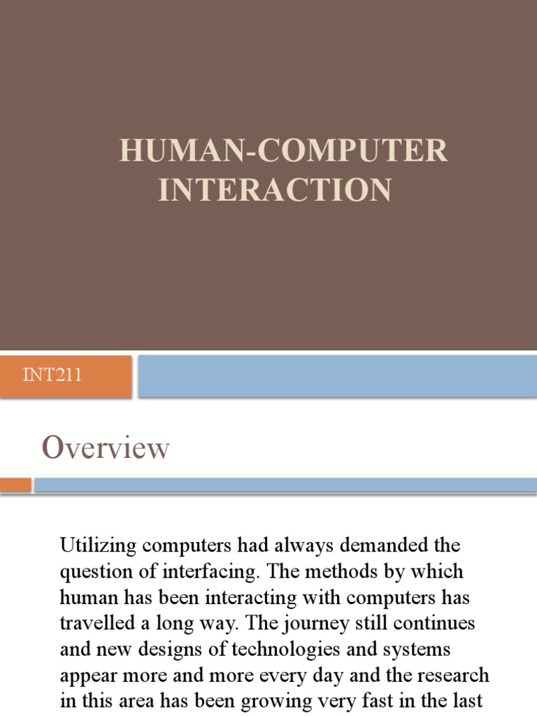 Human-Computer Interaction | PDF | Human–Computer Interaction | User ...