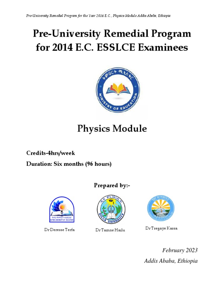 PHYSICS Remedial Course | PDF | Force | Newton's Laws Of Motion