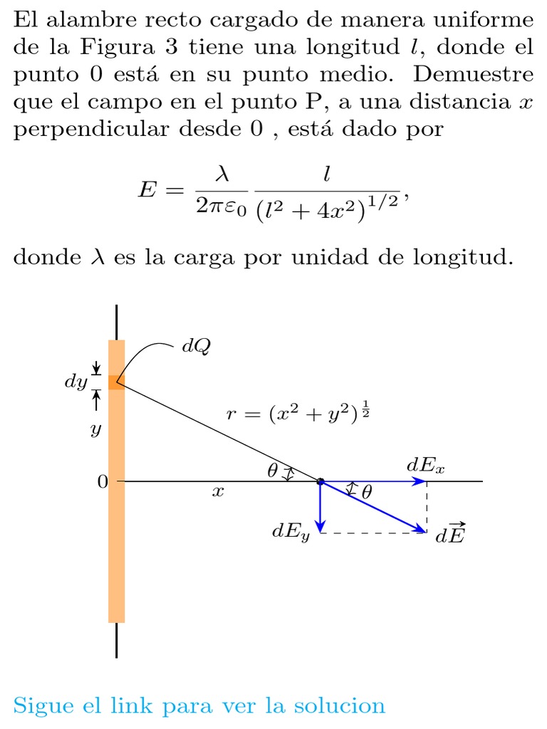 Campo eléctrico de alambre cargado | PDF