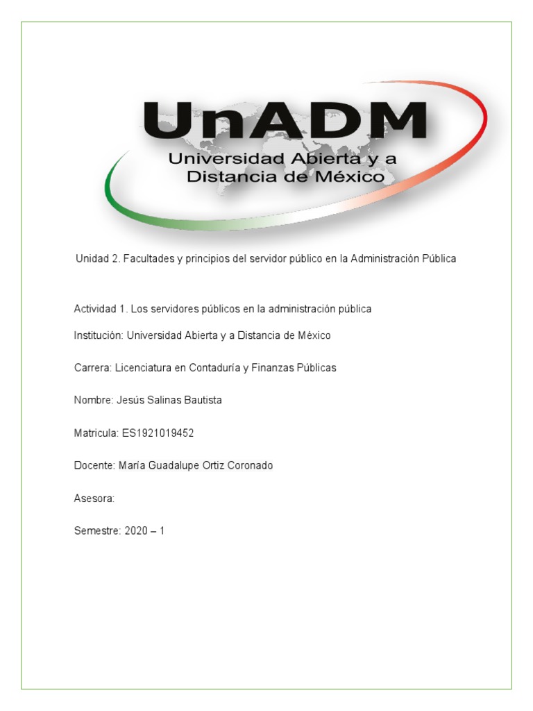 M5 U2 A1 JESB Reflexion | PDF | Estado (política) | Administración Pública