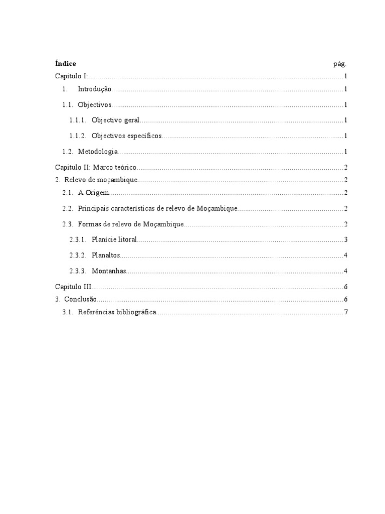 Relevo de Moçambique | PDF | Terreno | Moçambique