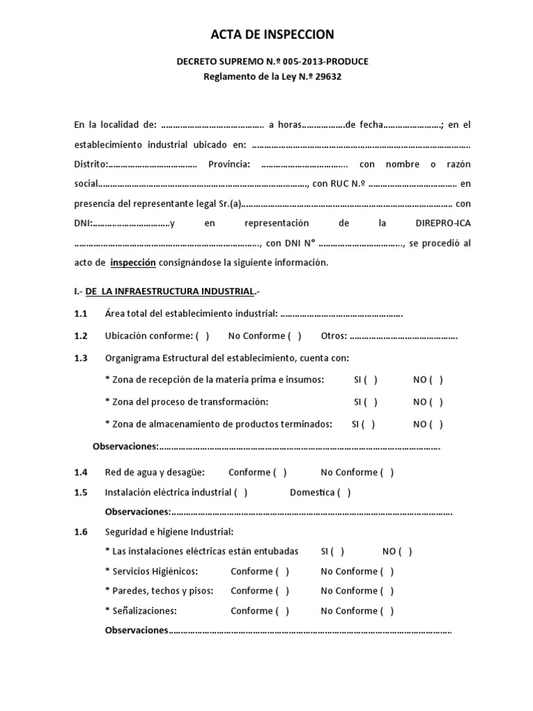 Acta de Inspeccion A Bodegas | PDF | Uva | Bebidas alcohólicas