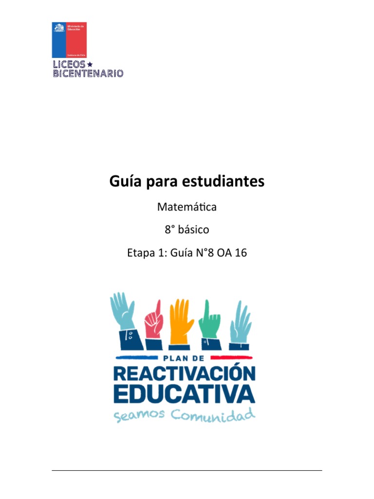 MAT - E1 - Guía08 8B OA16 Estudiante | PDF | Estadísticas