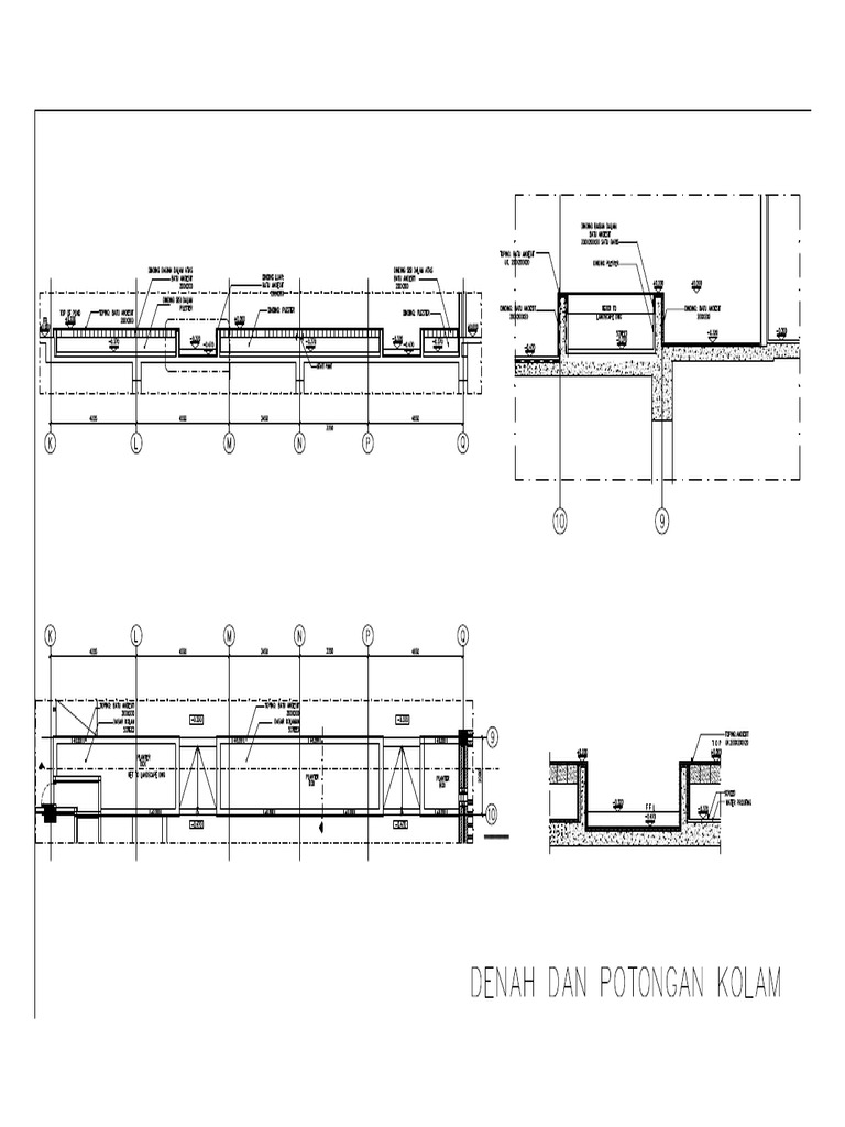DENAH DAN POTONGAN KOLAM-Layout1 PDF | PDF
