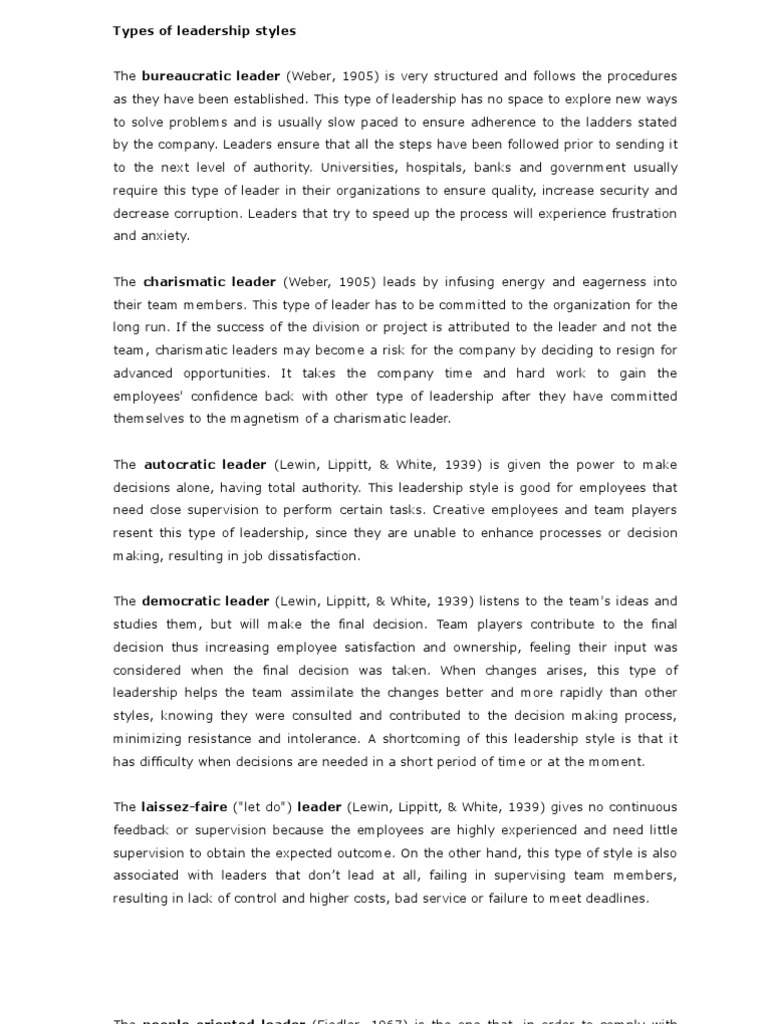 Leadership Styles Overview: Lewin et al. | PDF | Goal | Leadership
