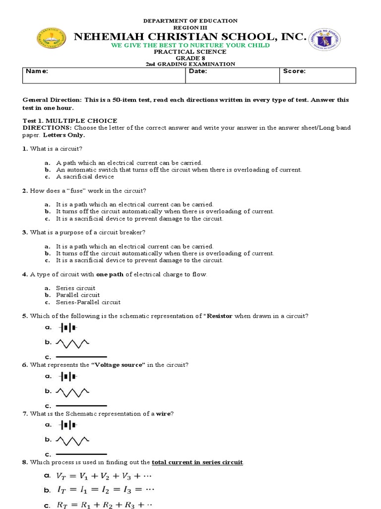 1st QUARTER GRADE 8 SCIENCE EXAMINATION 2021 2022 | PDF | Series And ...