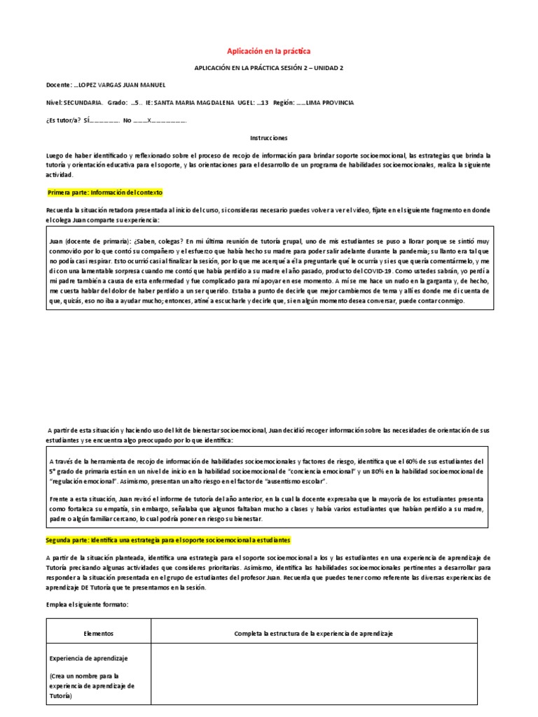 Aplicación en La Práctica S2U2 | PDF | Aprendizaje | Modificación de comportamiento