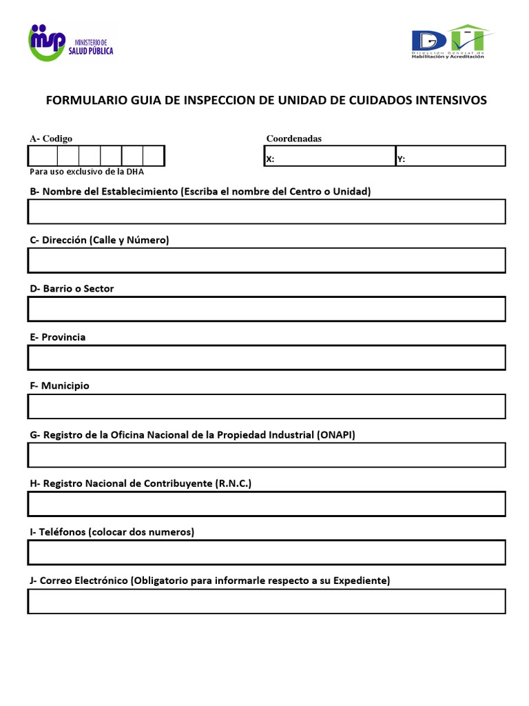 26 - Formulario Guia de Inspeccion de Unidad Cuidados Intensivos - PDF | PDF | Medicina ...