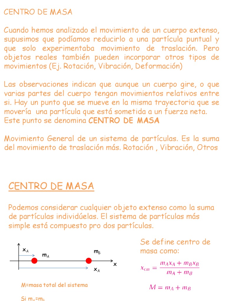 Centro de Masa | PDF | Masa | Cantidades fisicas