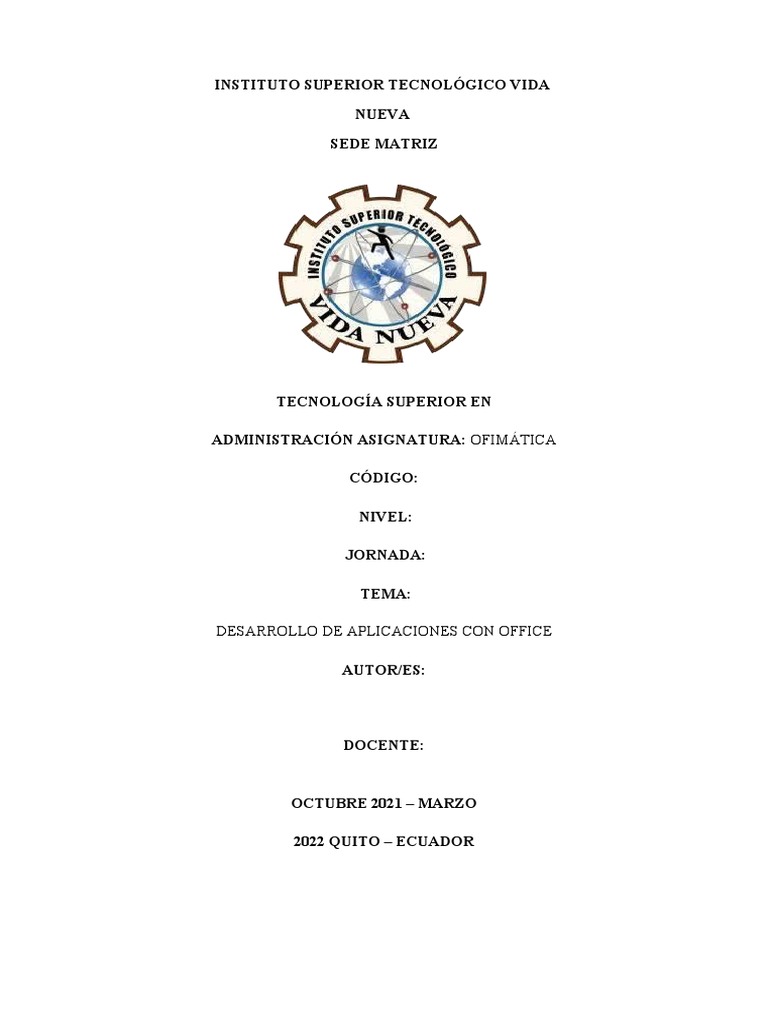 Proyecto de Ofimatica | PDF | Software de la aplicacion | Microsoft Word