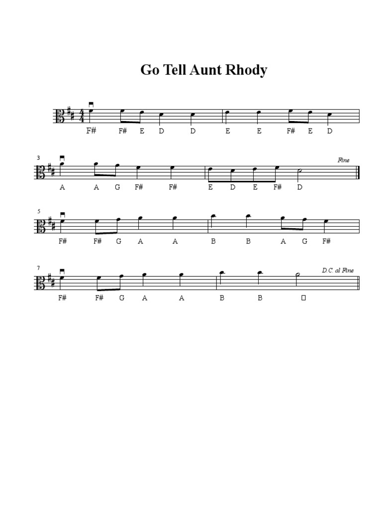 Go Tell Aunt Rhody VIOLA | PDF