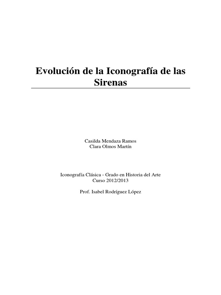 Evolucion de La Iconografia de Las Siren | PDF | Sirena | Mitología griega