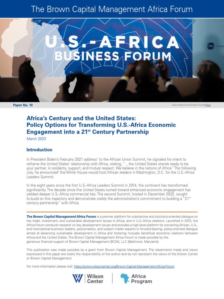 Africa's Century and The United States: Policy Options For Transforming ...