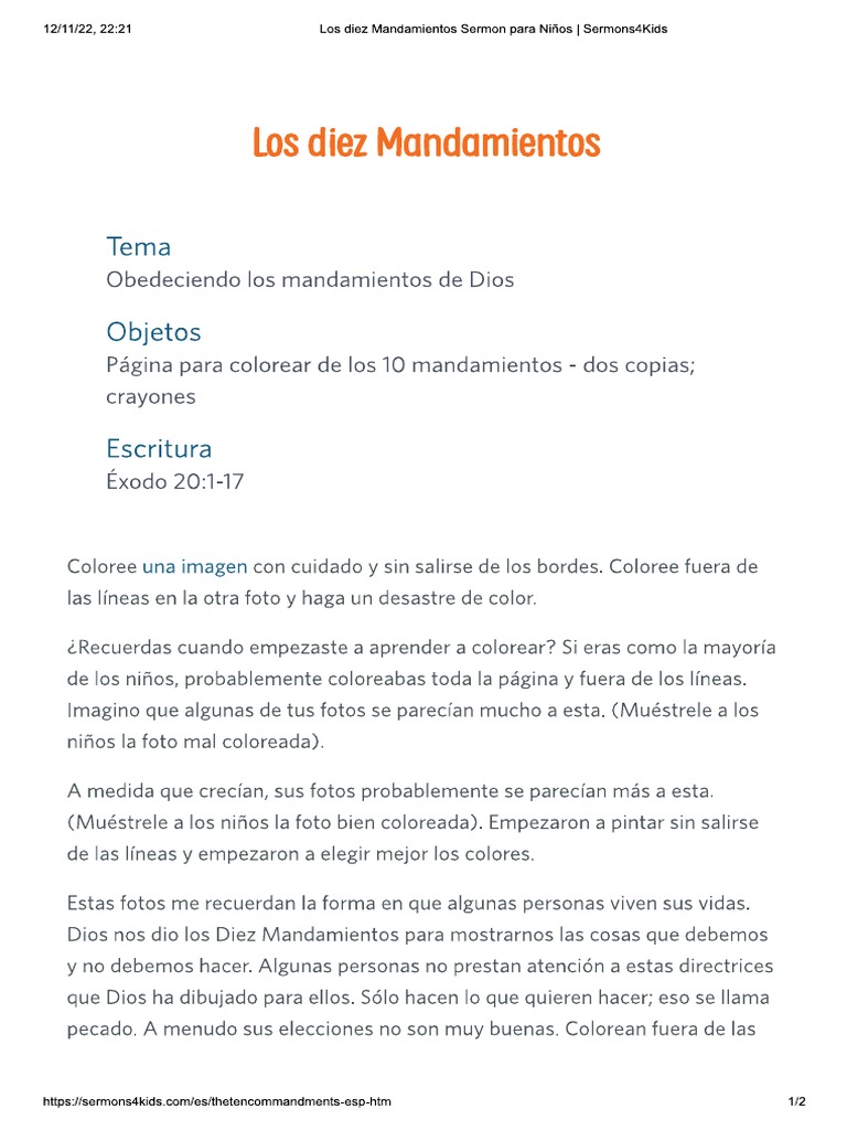 Los Diez Mandamientos PDF | PDF