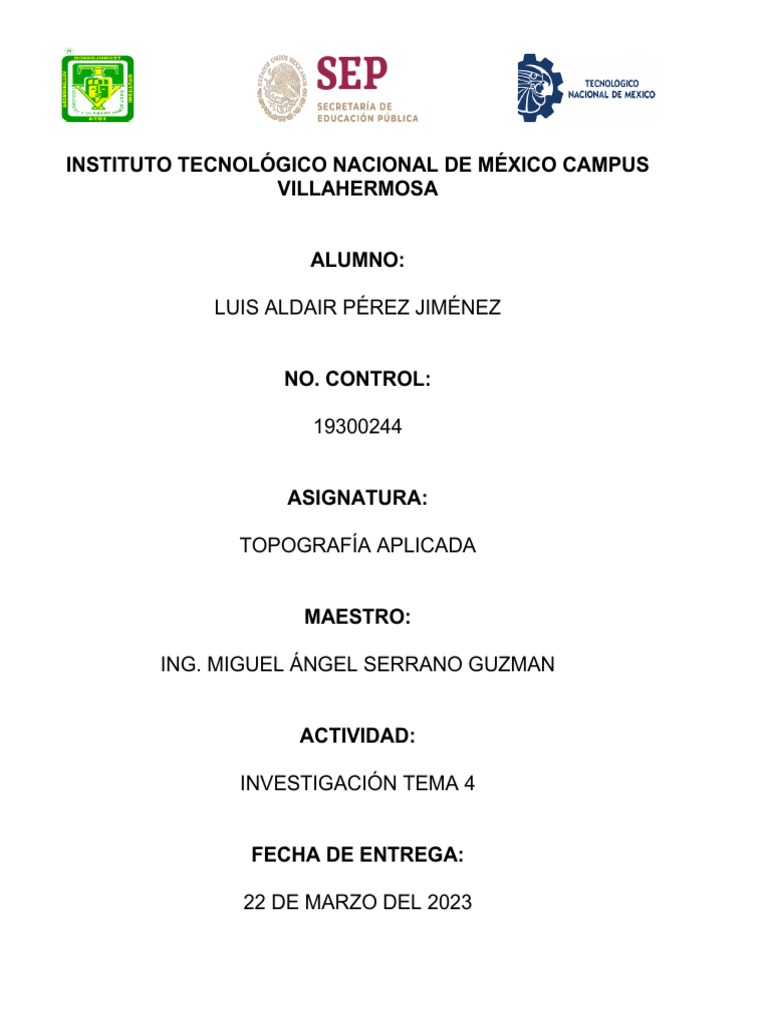 Inv. Tema 4 Luis Aldair Pérez Jiménez | PDF | Sistema de Posicionamiento Global | Latitud